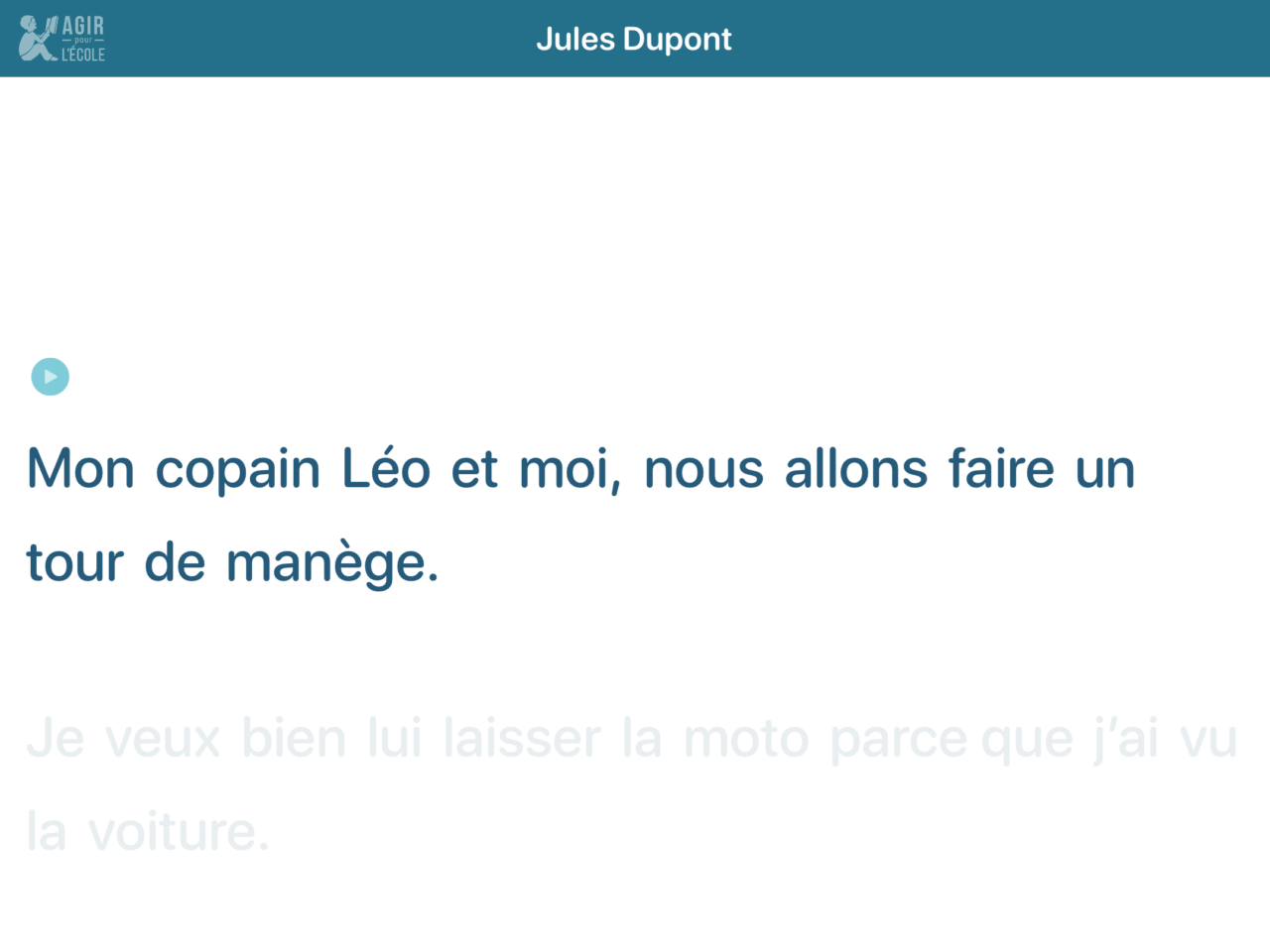 Agir pour l'école - Outil pédagogique en ligne aide à la lecture